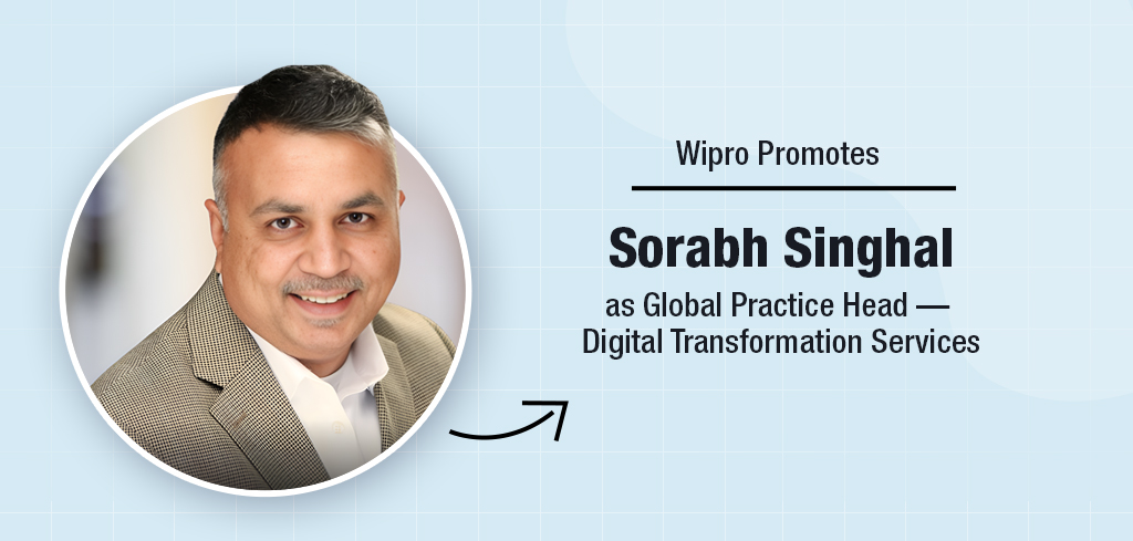 Sorabh Singhal Appointed Global Practice Head — Digital Transformation Services at Wipro